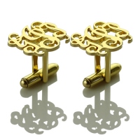 18K Gold Monogrammed Cufflinks for your Initials