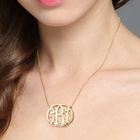 18K Gold Custom Celebrity Monogram Initial Necklace Unique Gift