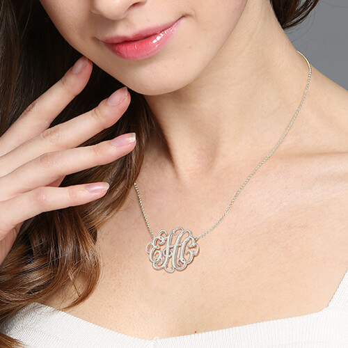 Quality Customized Sterling Silver Monogram Necklace